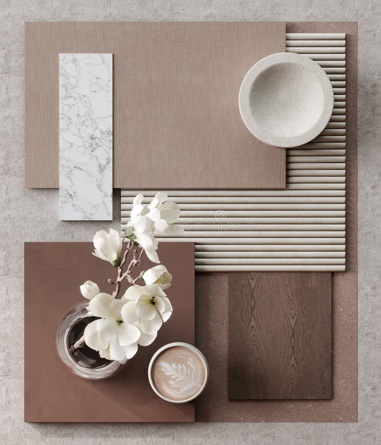 Mocha Mousse Color Year Moodboard Stock Photos - Free & Royalty-Free ...