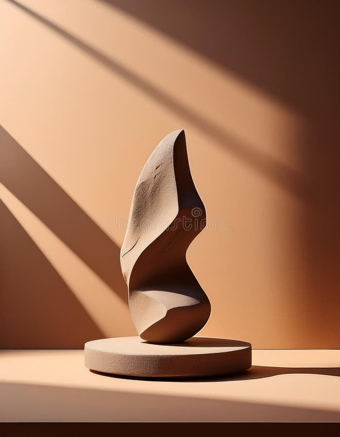 Mocha Mousse-Colored Stone Sculpture with Subtle Lighting Stock Image ...