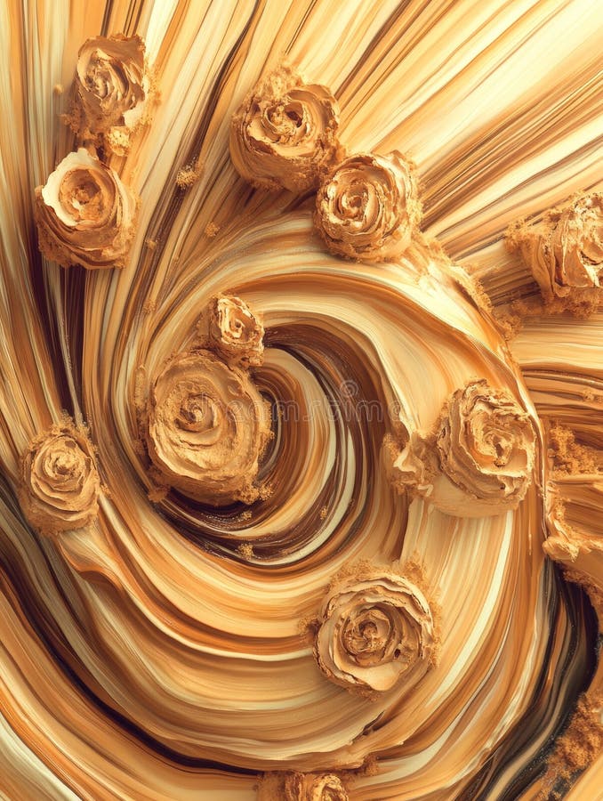 Mocha Mousse Forms a Mesmerizing Swirl with Delicate Rose Formations ...