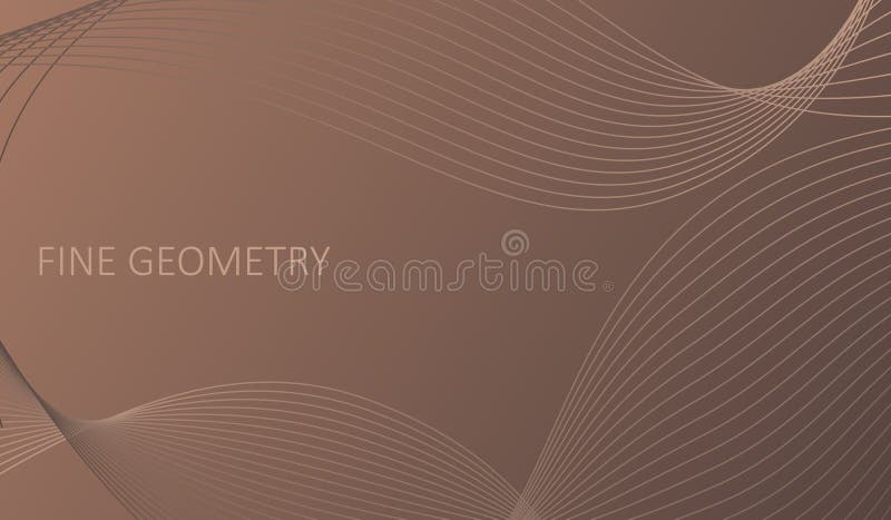 Mocha Mousse Wide Abstract Vector Background with Line Dynamic Wave ...
