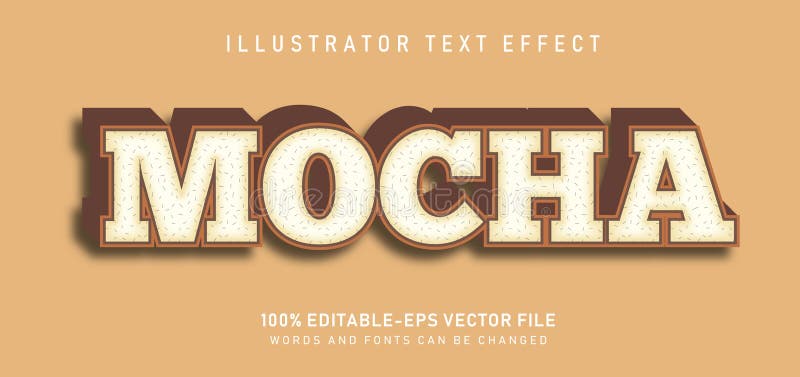 Mocha Text Effect Design Vector Stock Vector - Illustration of letter ...