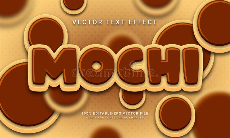Mochi Editable Text Effect with Sweet Food Menu Theme Stock Vector ...