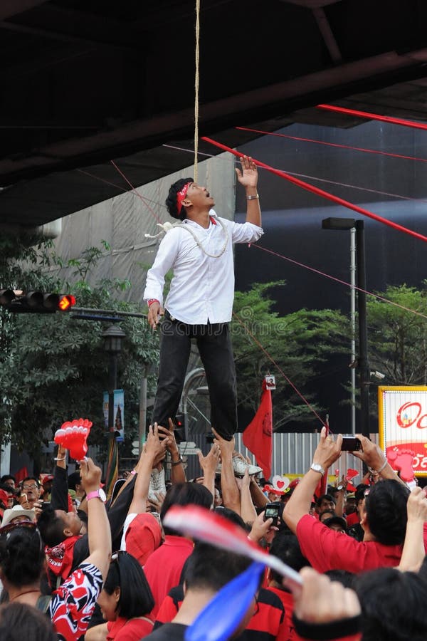 Mock Hanging at a Red Shirt Protest in Bangkok Editorial Photo - Image ...