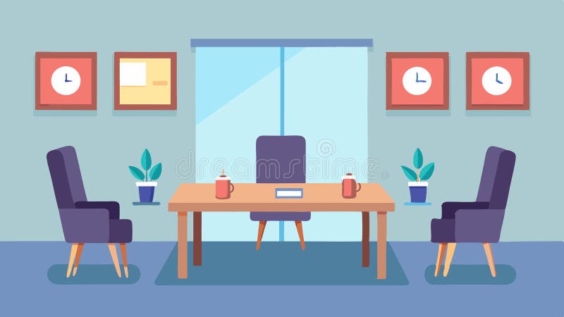 A Mock Interview Room Complete with a Professionallooking Desk and ...