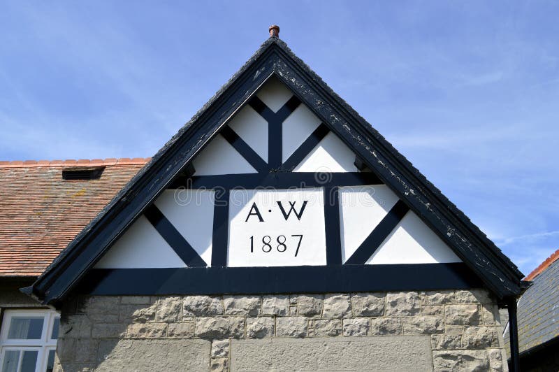 Mock Tudor gable end stock image. Image of britain, architrctural ...