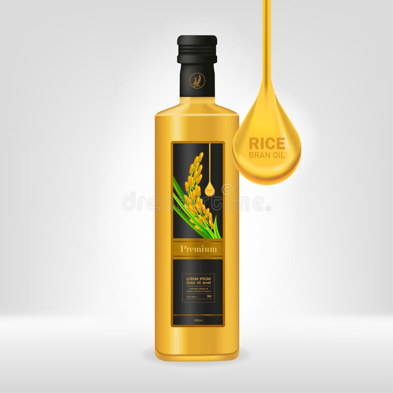 Premium Rice Bran Oil Product Mockup Vector Illustration Editorial ...