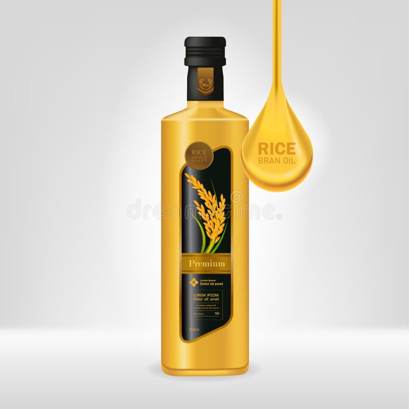 Premium Rice Bran Oil Product Mockup Vector Illustration Editorial ...
