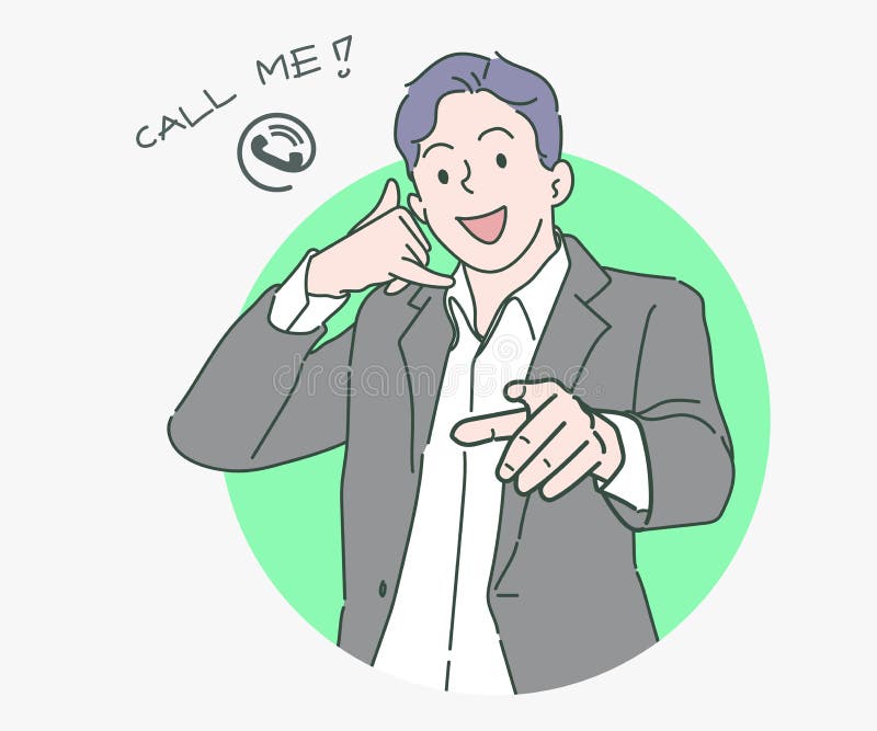 Business Man Smiling Doing Talking on the Telephone Gesture and ...
