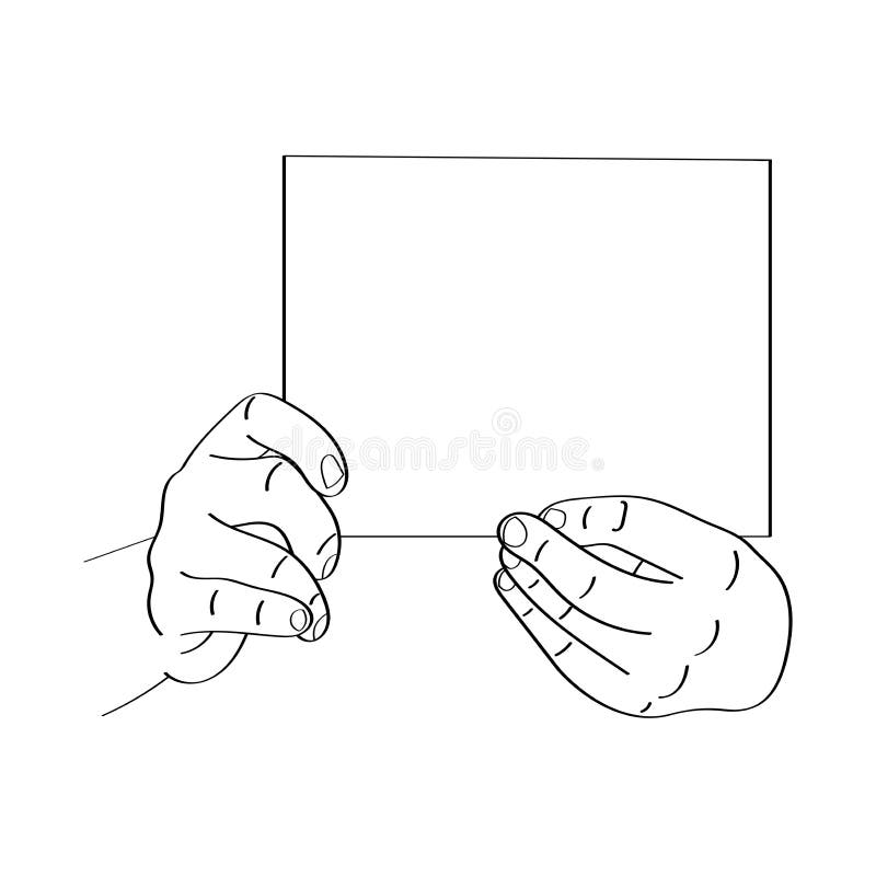 Mock Up Banner Hold in Hands Sketch Vector Illustration Stock Vector ...