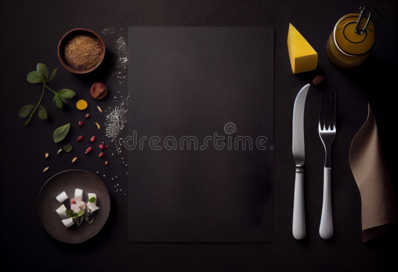 Mock Up Black Menu Frame on the Background . AI Generated Stock ...