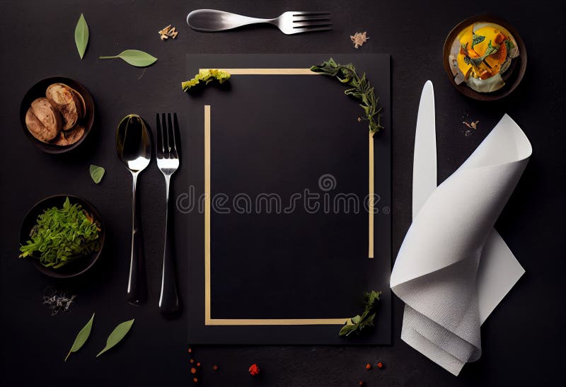 Mock Up Black Menu Frame on the Background . AI Generated Stock ...