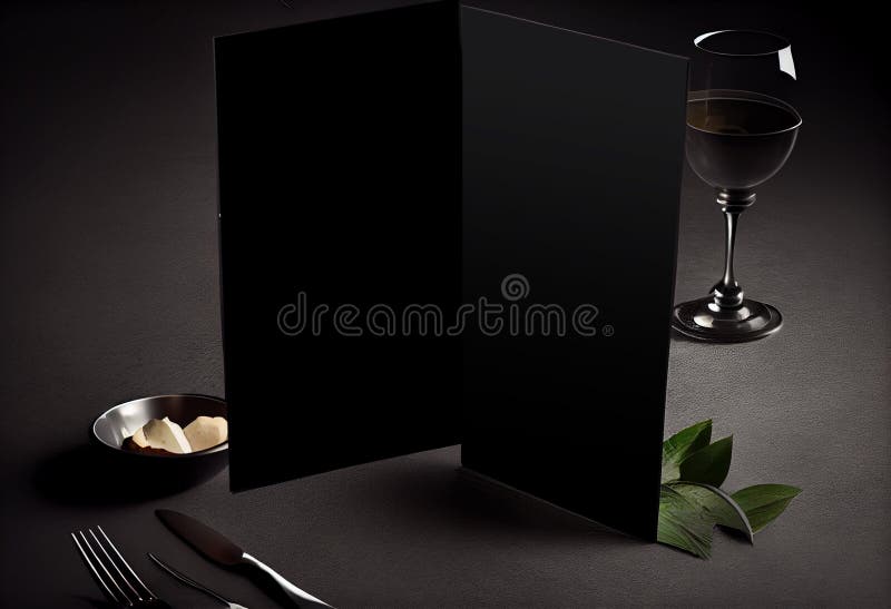 Mock Up Black Menu Frame on the Background . AI Generated Stock ...