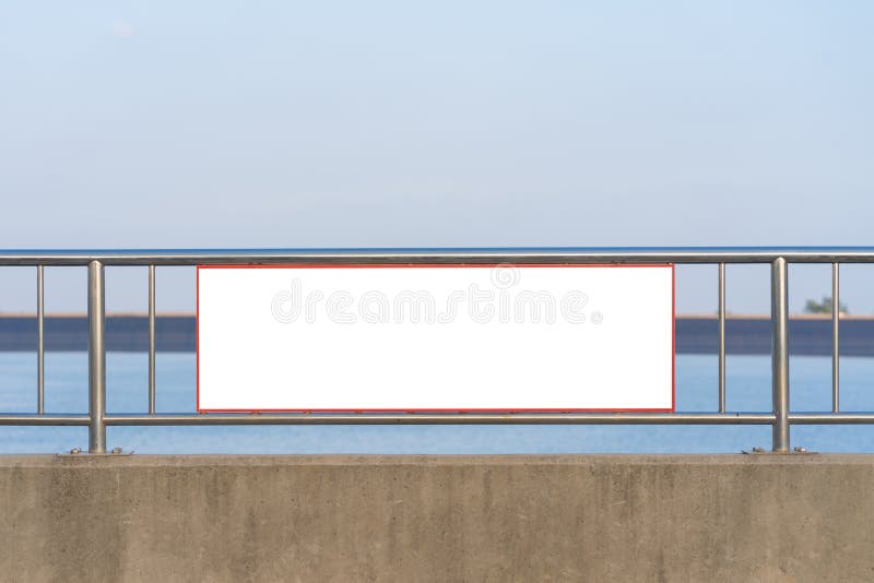 Mock Up Blank Billboard on Pedestrian Bridge Empty Space for Insert ...