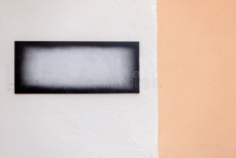 Mock Up. Blank Empty Rectangle Shape Signboard on the Building Wall ...