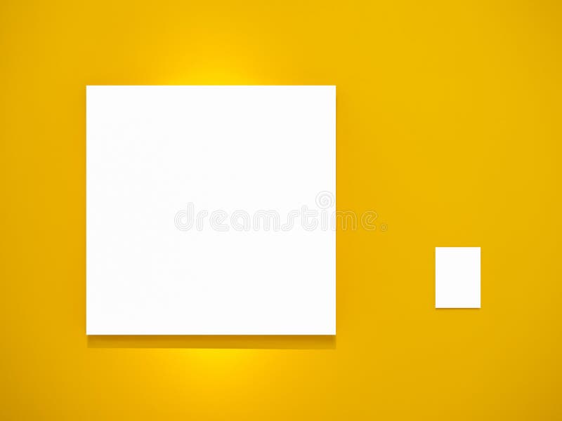 Mock Up Blank Square Canvas Frame and White Empty Work Caption for Size ...