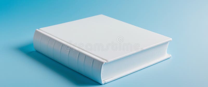 Mock Up of Blank White Book on a Blue Background Stock Photo - Image of ...