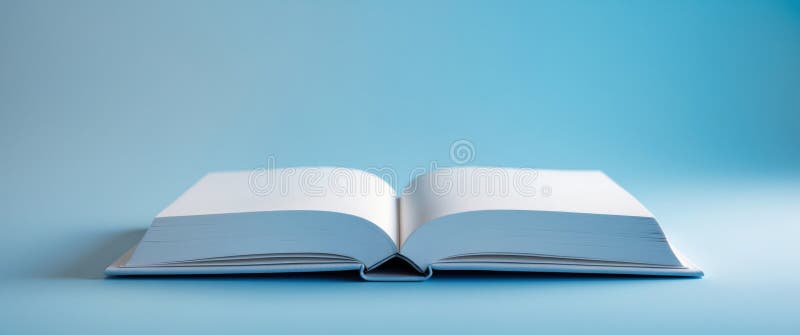 Mock Up of Blank White Book on a Blue Background. Stock Photo - Image ...