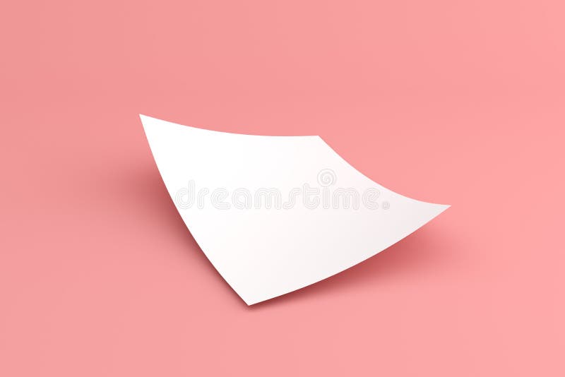 Mock Up of Blank White Paper with Curl in Minimal Style. 3D Rendering ...