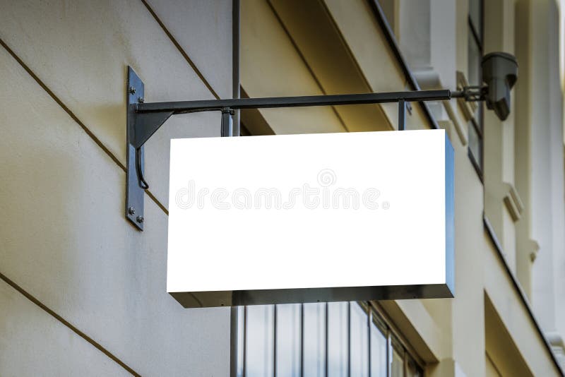 Mock Up. Blank White Signboard on Classical Architecture Building ...