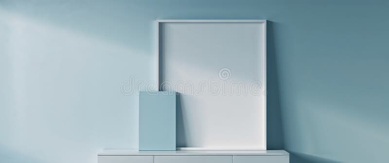 Mock Up Canvas Picture Wall Artwork Frame Copy Blank Paste Text Console ...