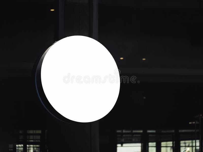 Mock Up Circle Signage Shop Logo Business Stock Photo - Image of modern ...