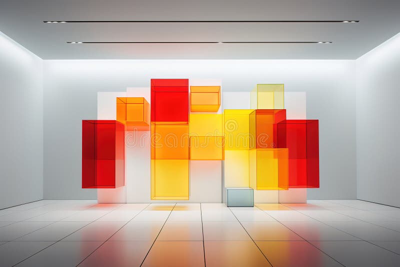 Mock Up with Colored Panels 3D, Lighting and Reflections, Shadows, for ...