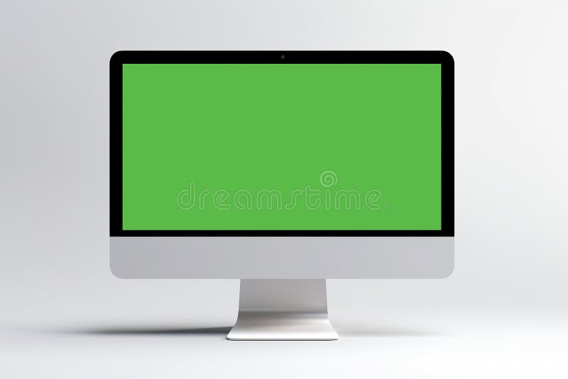 Mock Up Concept. Green Screen Computer on Desktop. AI Generative Stock ...
