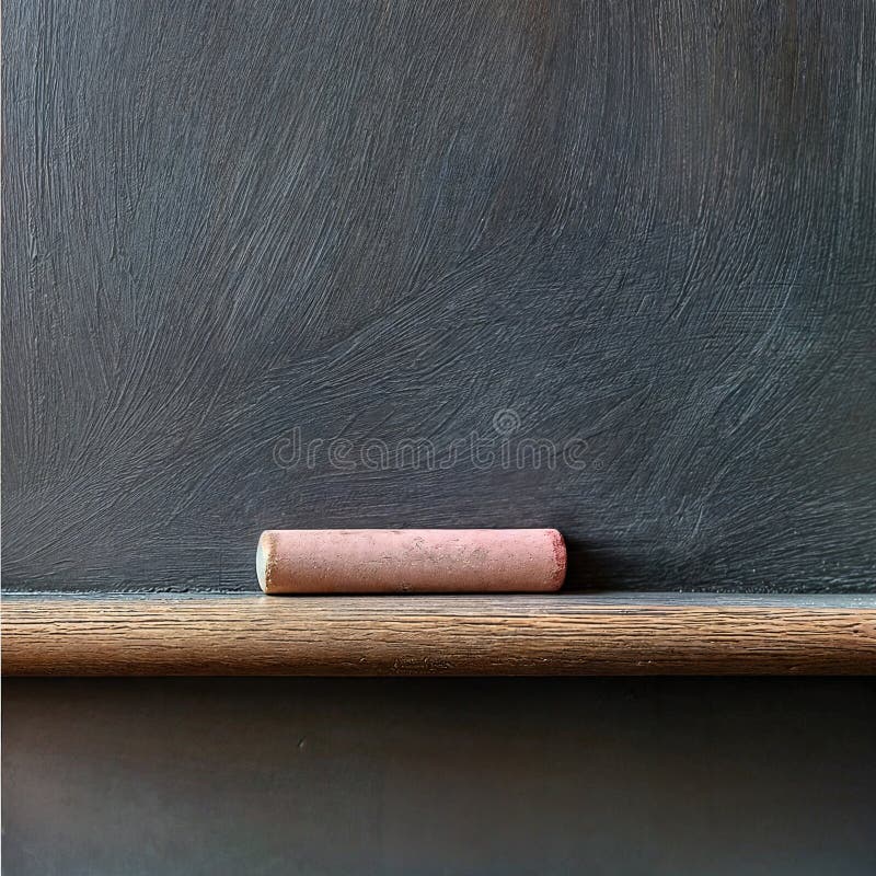 Mock Up. Copy Space. Blank Chalkboard and a Single Piece of Chalk ...
