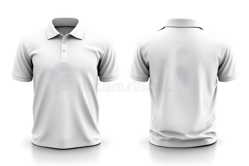 Mock Up Design of Front and Back View of a White Blank Polo Shirt with ...