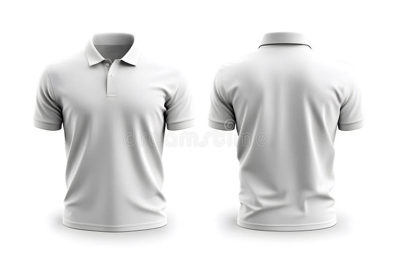 Mock Up Design of Front and Back View of a White Blank Polo Shirt with ...