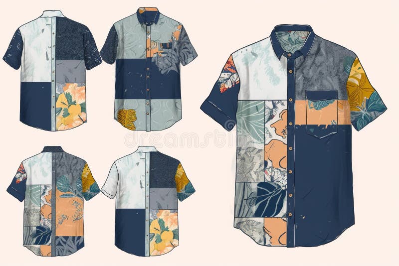 Mock Up Design with Patchwork Details, Concept of Mix and Match ...