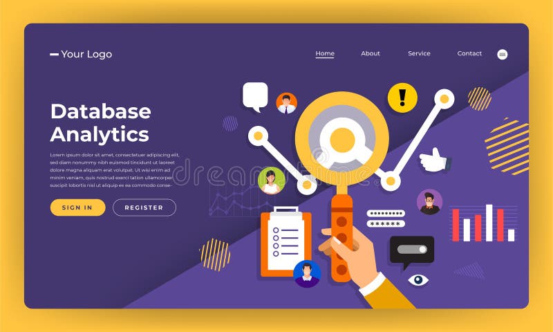 Mock-up Design Website Flat Design Concept Digital Marketing.Data ...