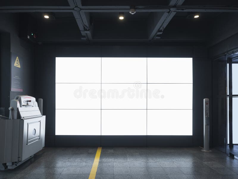 Mock Up Digital Screen Indoor Building Media Advertisement with ...