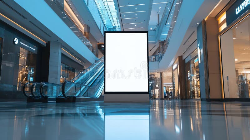 Mock Up, Empty Digital Billboard in Shopping Mall Digital Advertisement ...