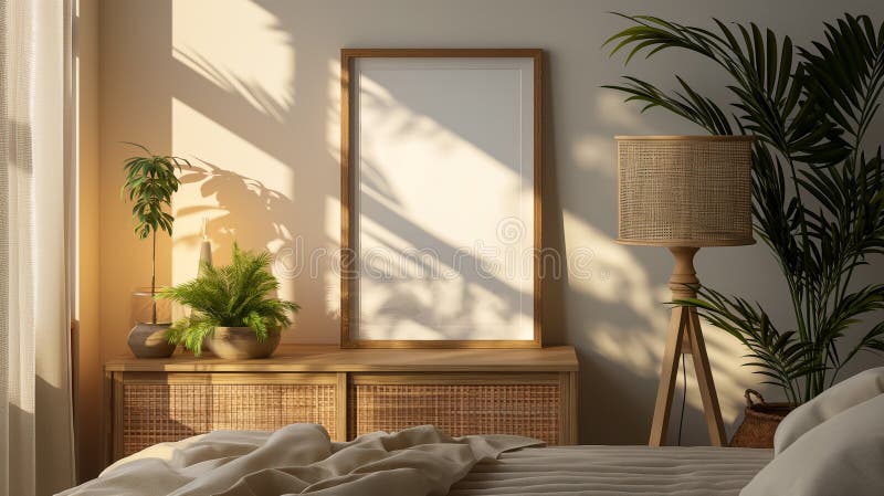 Empty Gallery Model, Bedside Table in Room Generative AI Illustration ...