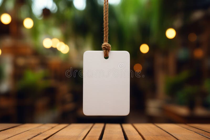 A Mock Up of a Empty Price Tag with a Rope Generative AI Stock Photo ...