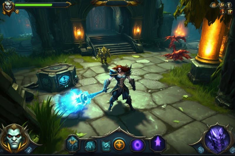 Mock-up of Fantasy RPG MOBA Video Game Gameplay Made with Generative AI ...