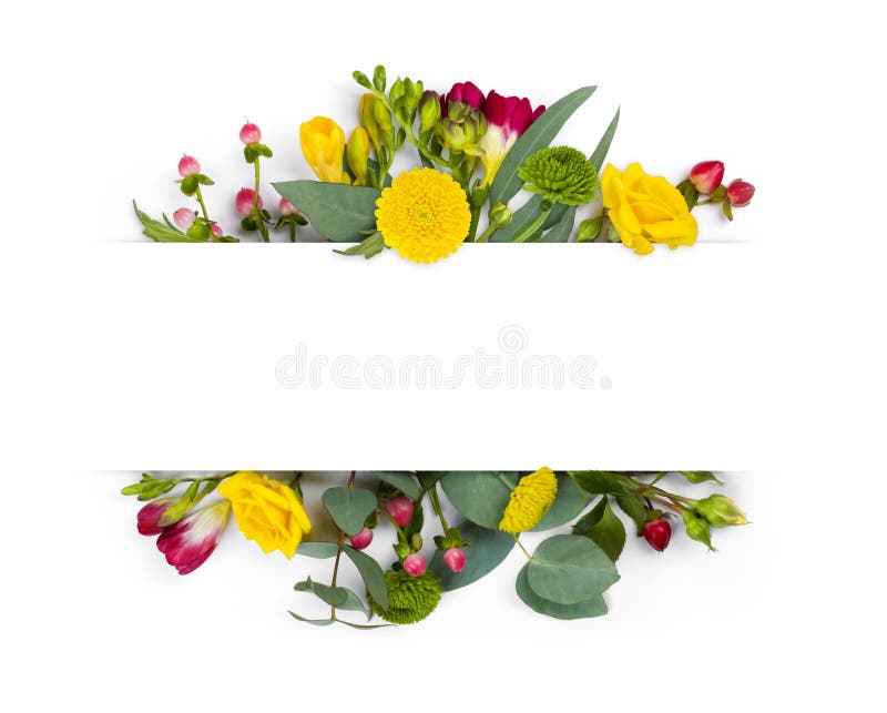 Mock Up with Flowers and Rectangular Shape Copy Space Area Stock Image ...