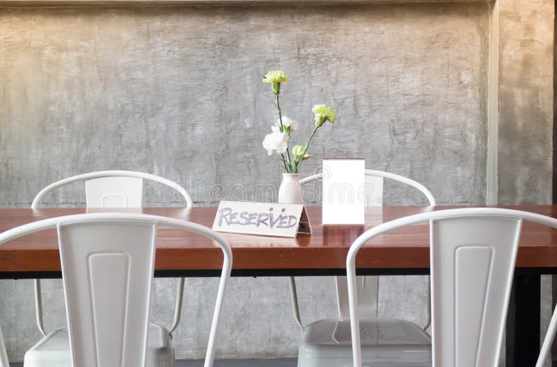 Mock Up Frame on Table in Bar Restaurant Cafe Stock Image - Image of ...