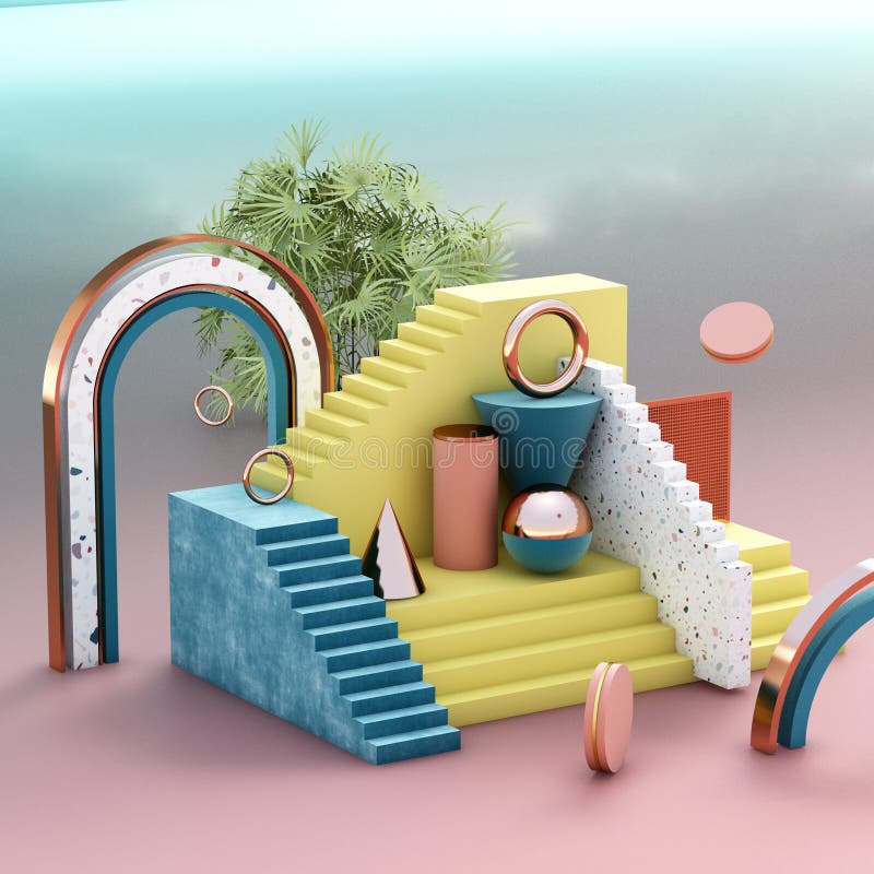 Mock Up Geometric Abstract Compositions Illustrationted Stock ...