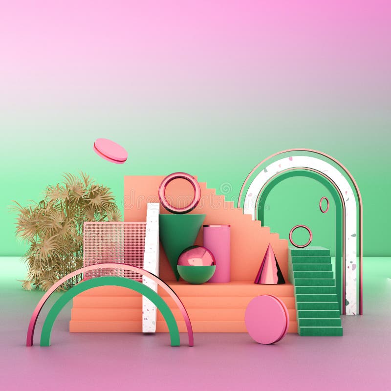 Mock Up Geometric Abstract Compositions Illustrationted Stock ...