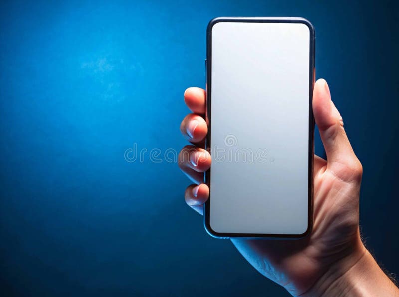Mock Up Hand Holding Blank Screenmobile Phone Stock Illustration ...
