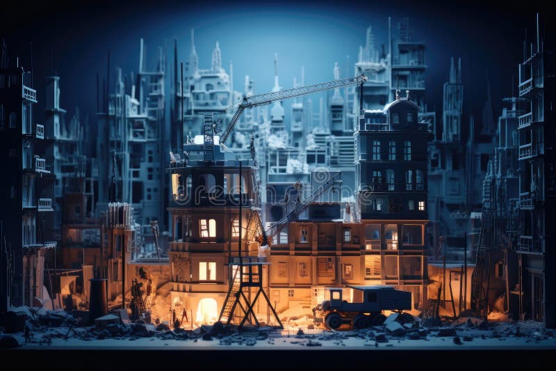 Mock Up High Building Under Construction, Civil and Engineer and ...