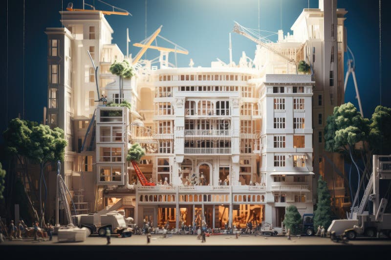 Mock Up High Building Under Construction, Civil and Engineer and ...