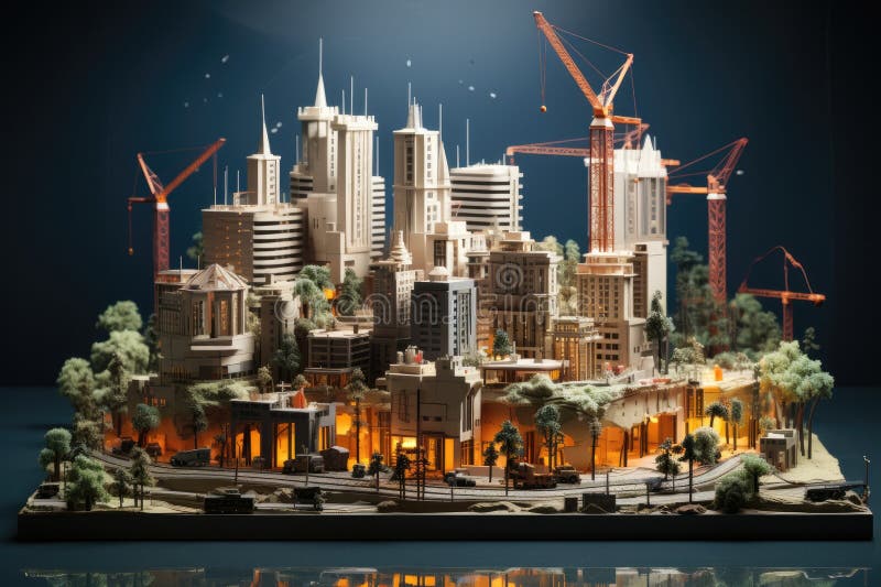 Mock Up High Building Under Construction, Civil and Engineer and ...