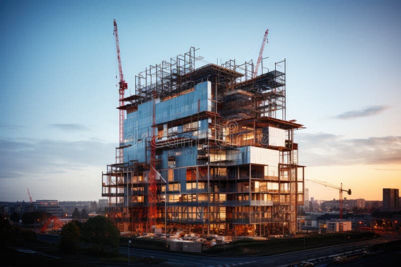 Mock Up High Building Under Construction, Civil and Engineer and ...