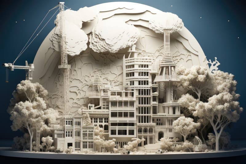 Mock Up High Building Under Construction, Civil and Engineer and ...