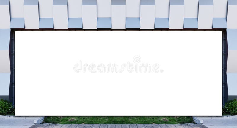 Mock Up Horizontal LED Display Billboard on Wall .clipping Path for ...