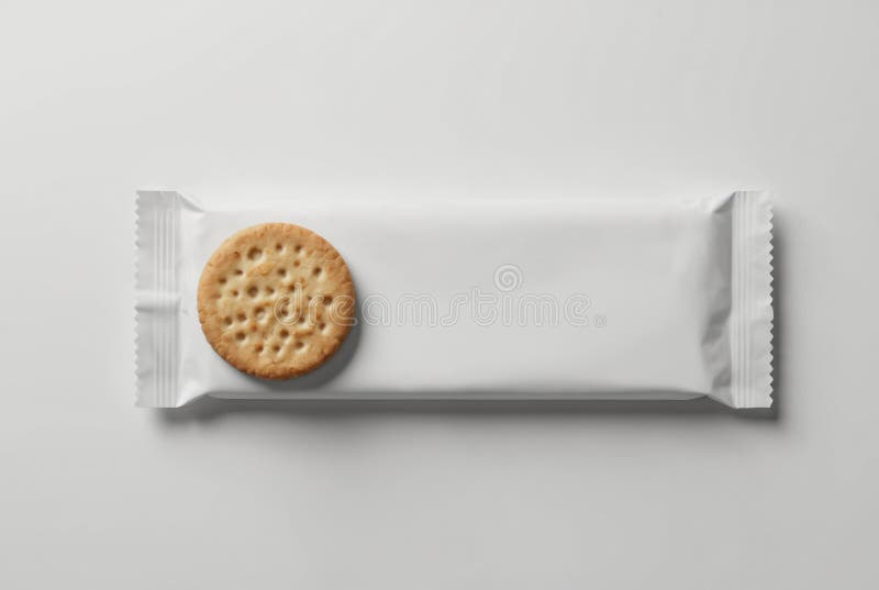 Mock-up Illustration of Single Round Cookie Positioned on Blank White ...