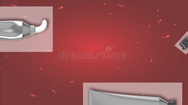 Mock Up Illustration of Toothpaste Tube on Abstract Red Background ...